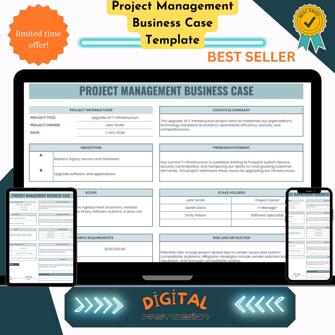 Project Management Business Case Template, Google Sheets Project ...