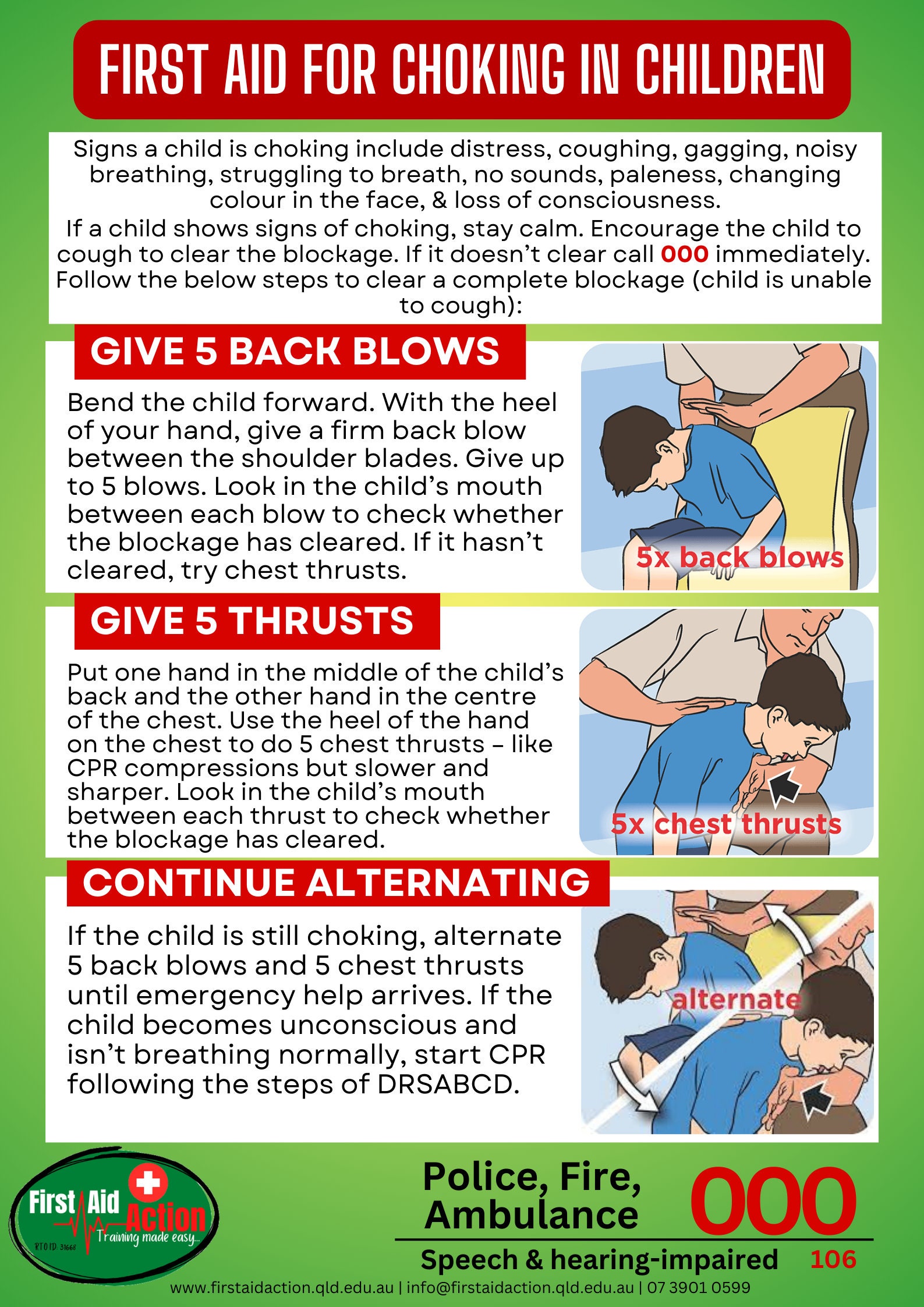 Choking first aid child store