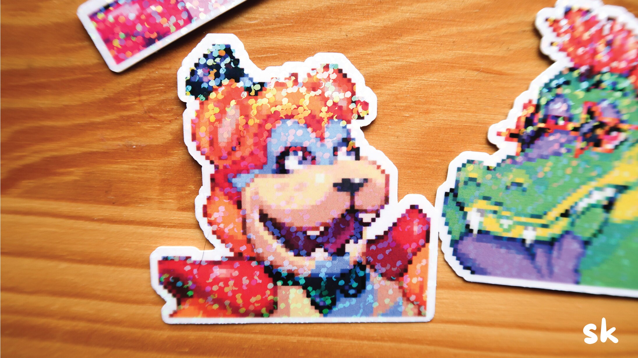 FNAF Pixel Art Stickers Glamrock Freddy, Monty, Roxy, Chica Holographic ...