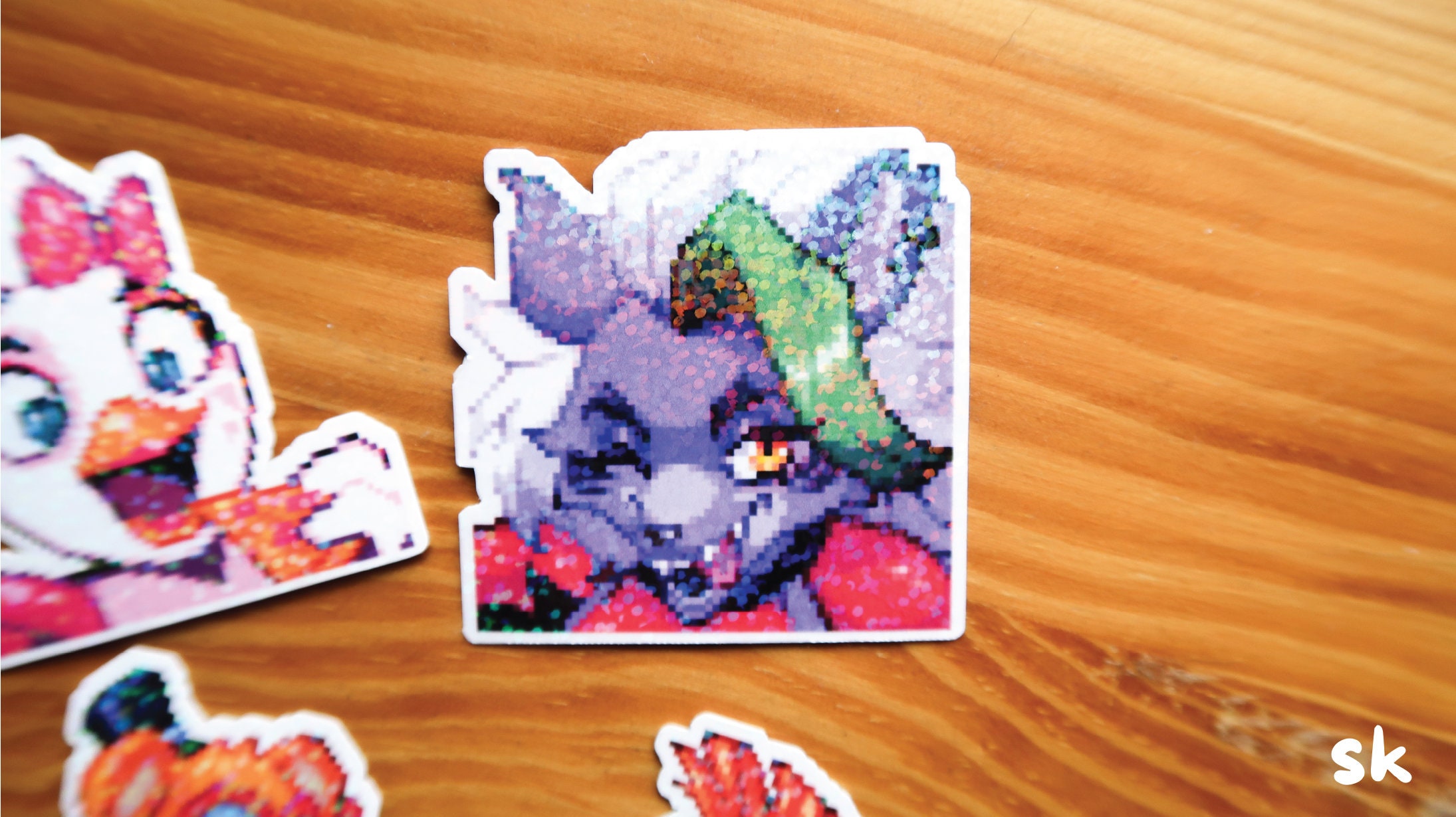 FNAF Pixel Art Stickers Glamrock Freddy, Monty, Roxy, Chica Holographic - Etsy