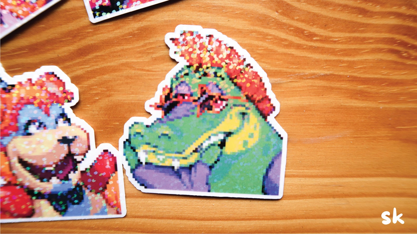 FNAF Pixel Art Stickers Glamrock Freddy, Monty, Roxy, Chica Holographic ...
