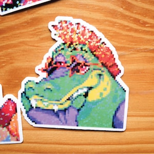 FNAF Pixel Art Stickers Glamrock Freddy, Monty, Roxy, Chica Holographic ...