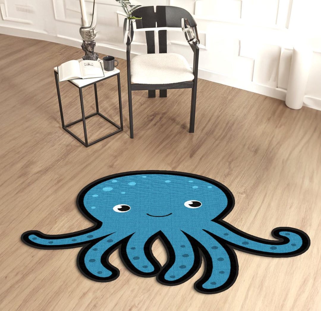 Sealife Animal Rug-shaped Custom Rug Octopus Dolphin Seahorses Starfish ...