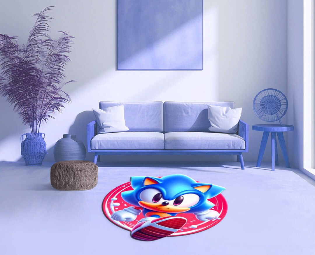 Sonic Rug SHAPED Boys Room Rug, Boy Room Decor, Kids Room Decor, Sonic ...