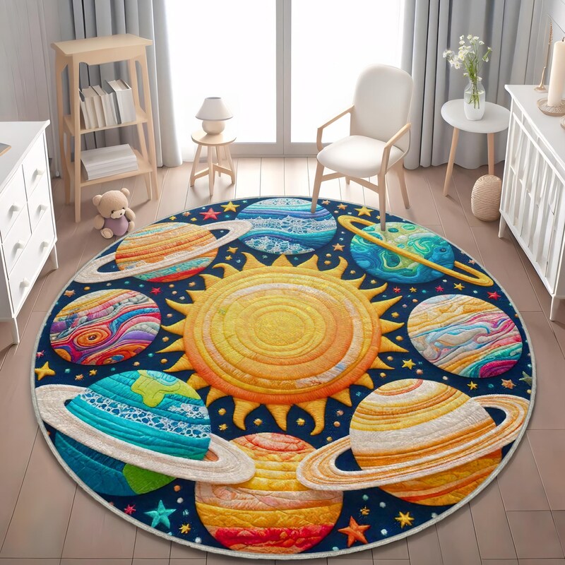 Solar System Space Rug - Etsy