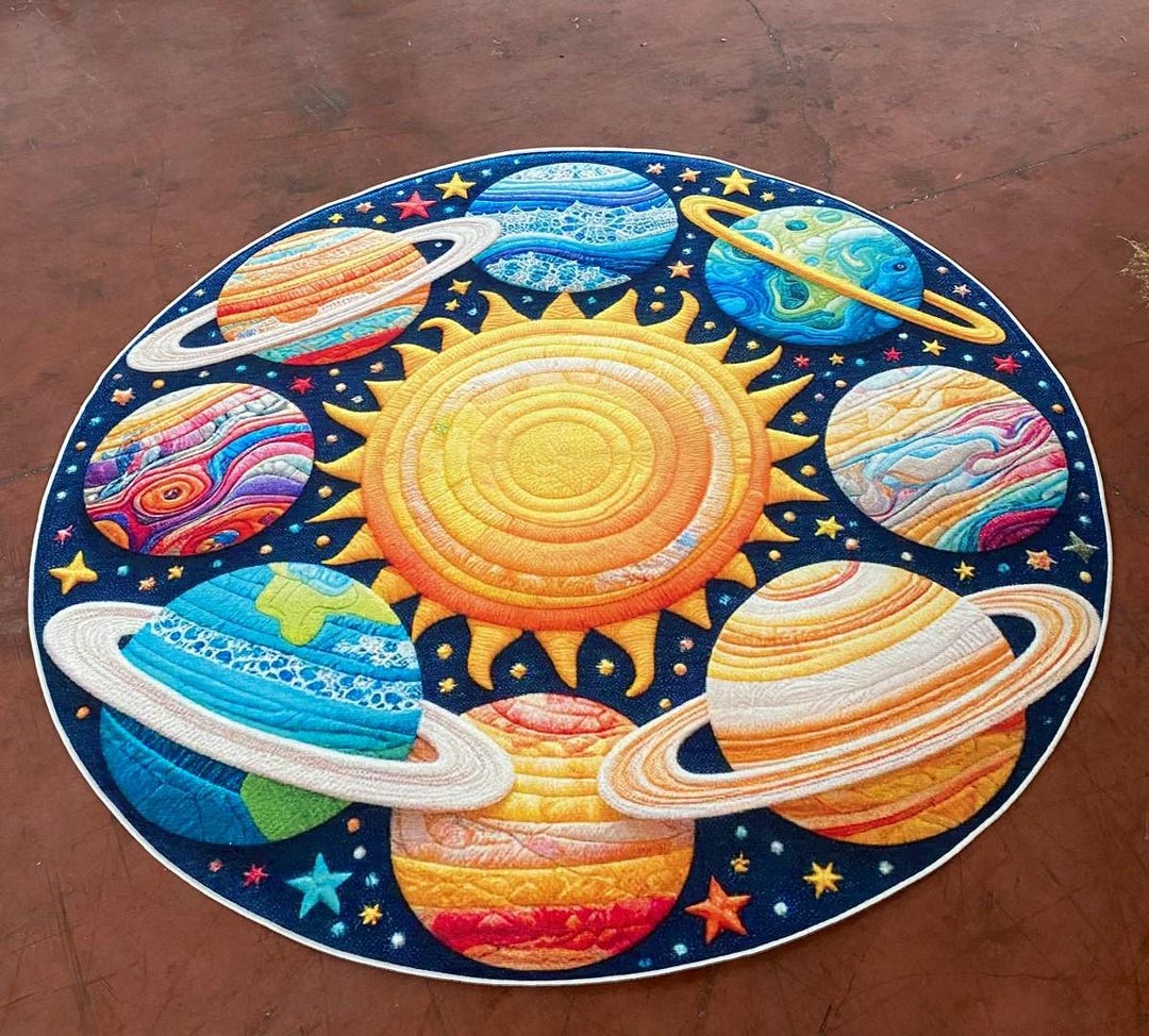 Solar System Rug Planet Area Rug Outer Space Rugs Galaxy Rugs Planets ...