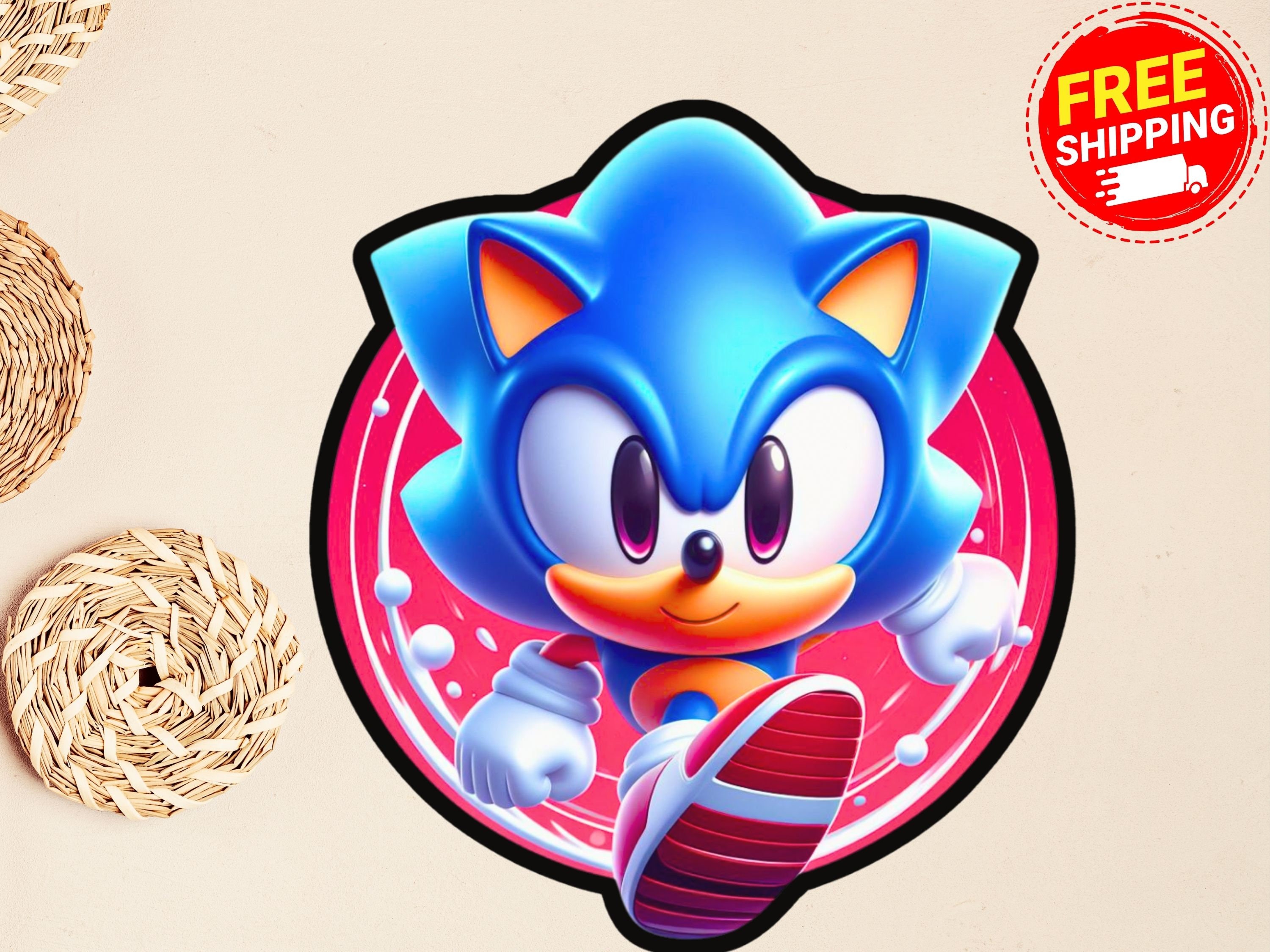 Sonic Rug SHAPED Boys Room Rug, Boy Room Decor, Kids Room Decor, Sonic ...