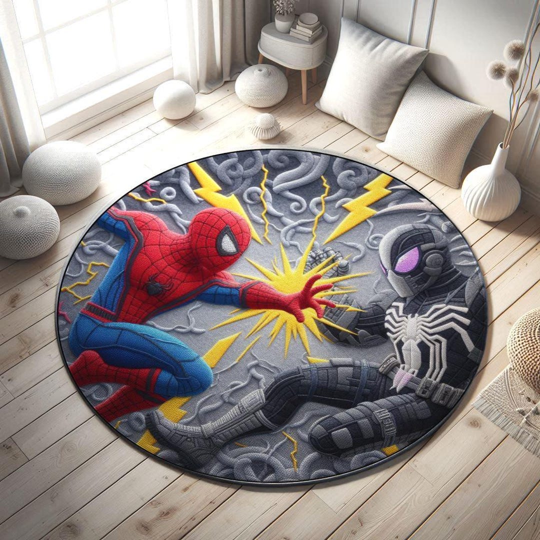 Kids Superhero Battle Rug Kids Room Decor Comic Book Boys Room Comics ...
