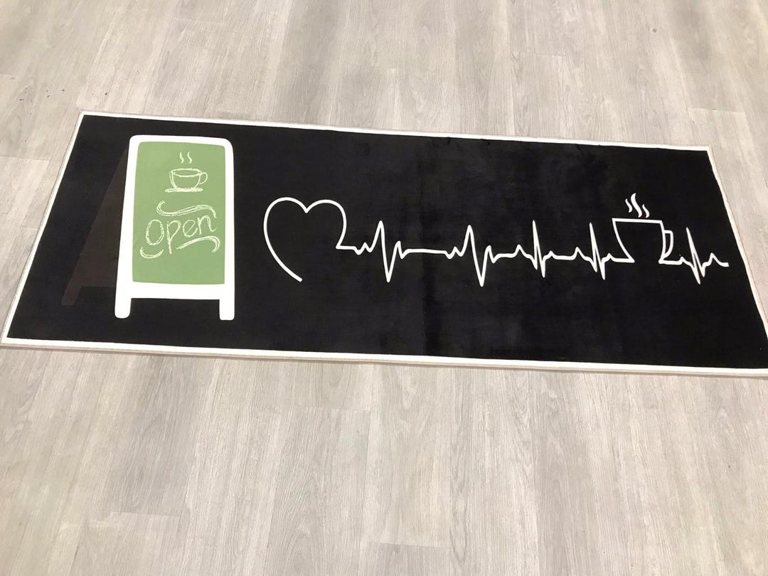 Black Kitchen Runner Rug, Non-slip Long Runner for Kitchen, Modern Dark ...