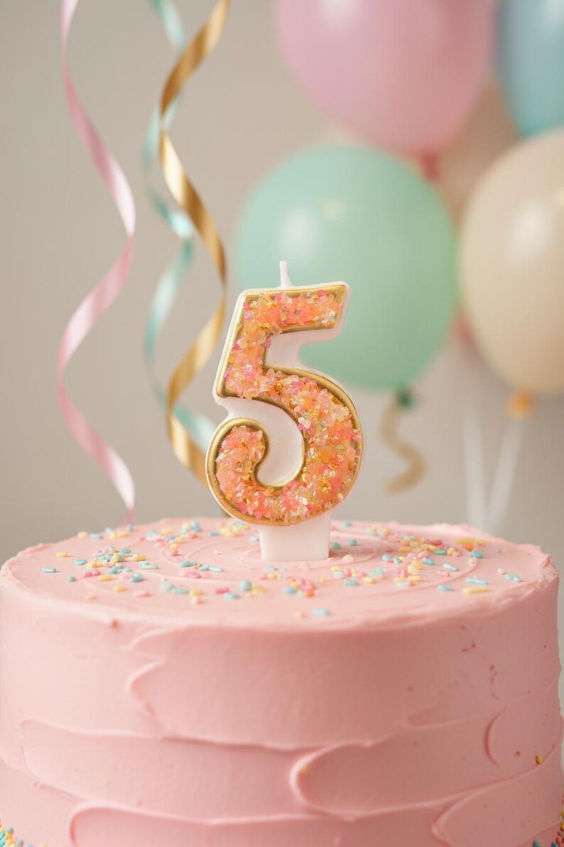 Sparkly Number Candle Cake Topper Birthday Decoration Party Accessory ...