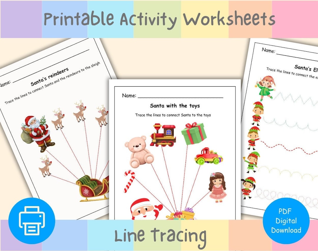 Christmas Themed Preschool Activity Worksheets Fun and - Etsy