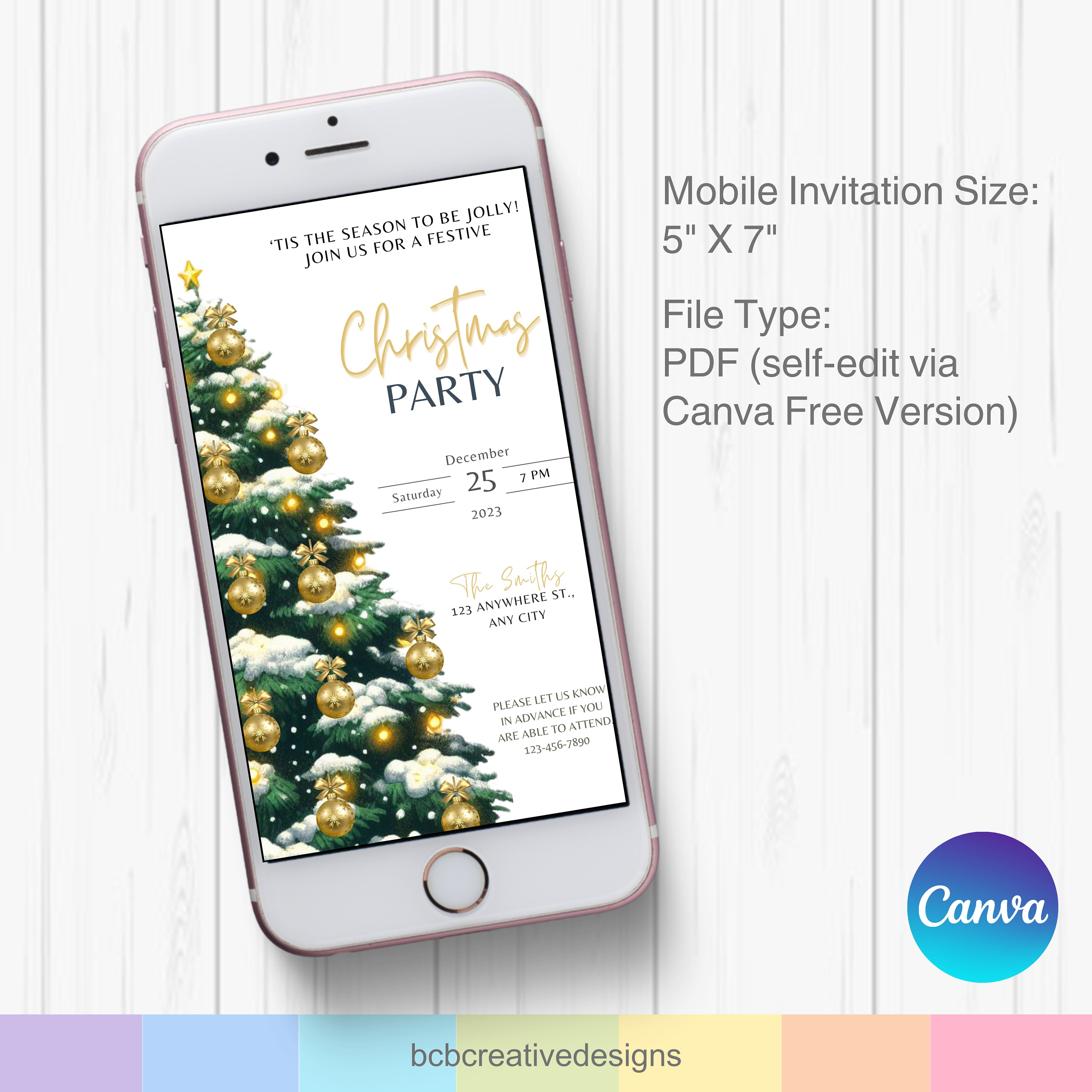 EDITABLE CHRISTMAS PARTY Invitation, Editable Christmas Party ...