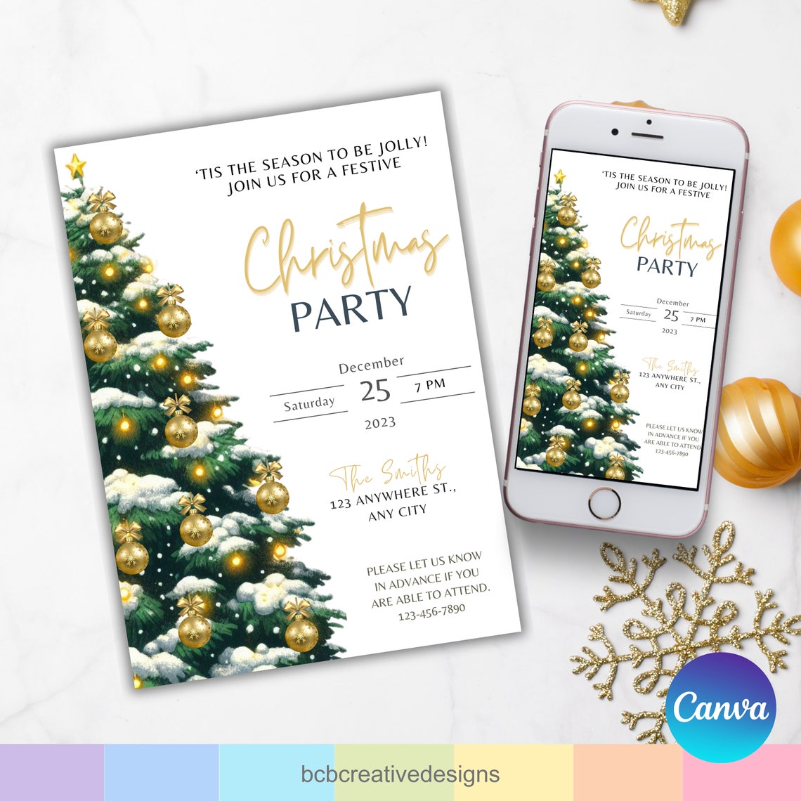 EDITABLE CHRISTMAS PARTY Invitation, Editable Christmas Party ...