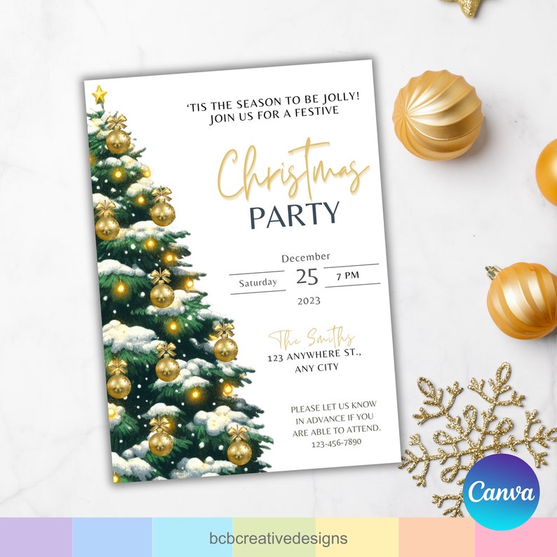 EDITABLE CHRISTMAS PARTY Invitation, Editable Christmas Party ...
