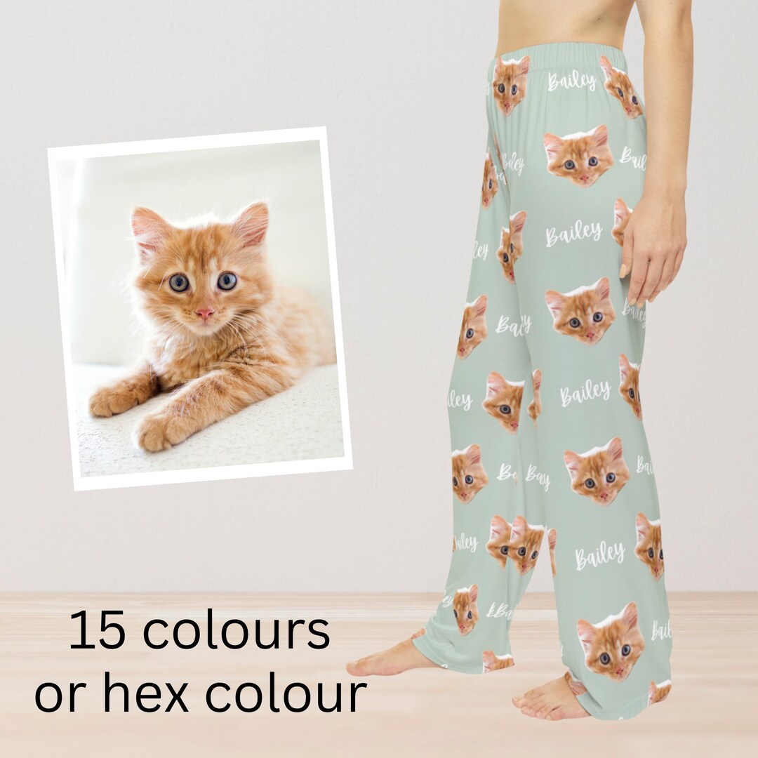 Personalized Cat Face Pants Using Pet Photo + Name Personalized Pet ...