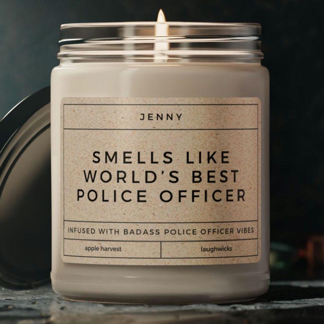 Funny Police Officer Candle Thin Blue Line Gift for Law Enforcement ...