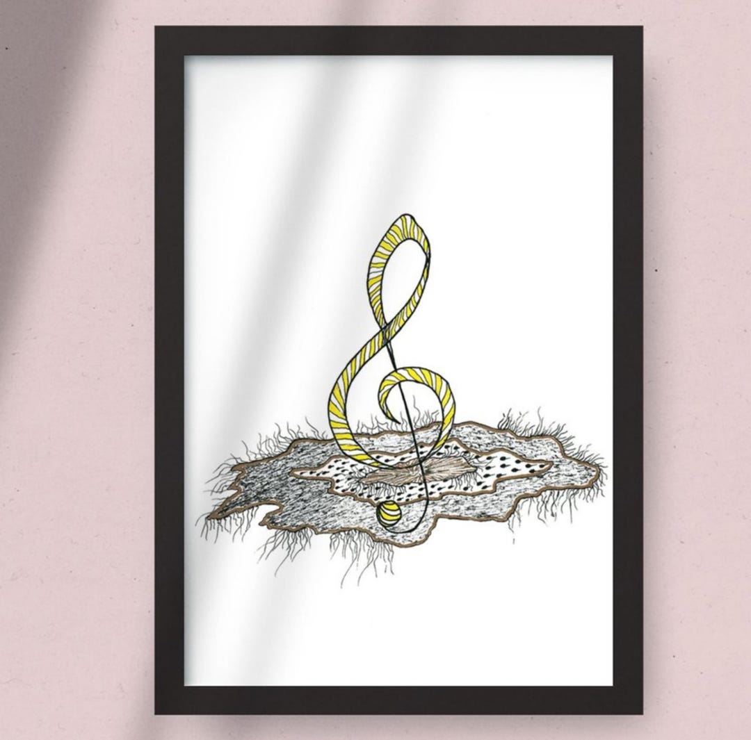 Set of 3 Prints, Music Note Art, Wall Art Prints, Funky Wall Art, Home ...