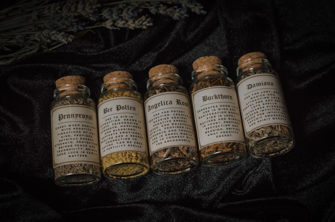 Witchcraft Herb Bottles | Herb Jars | Magickal Herbs | Spell Herbs ...