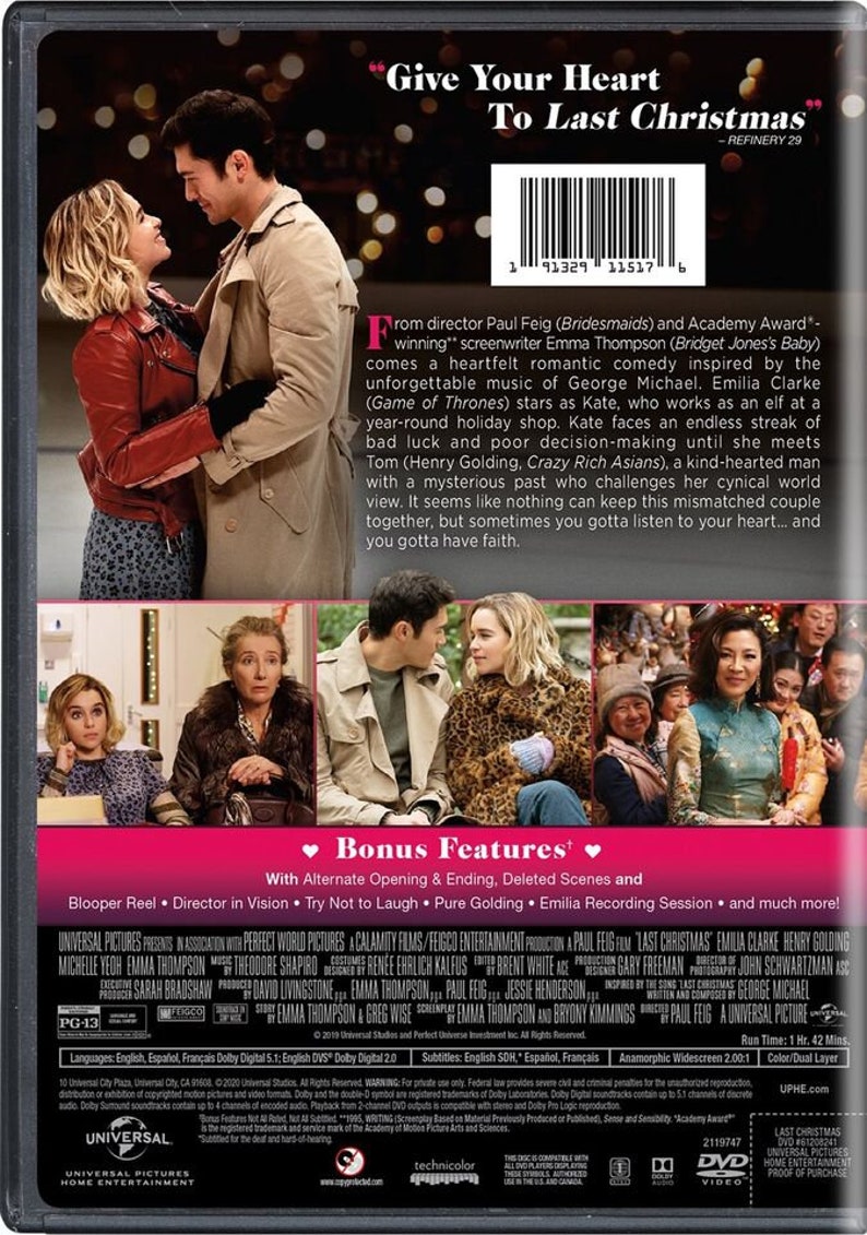 Last Christmas 2020 DVD Holiday-christmas Comedy Video - Etsy