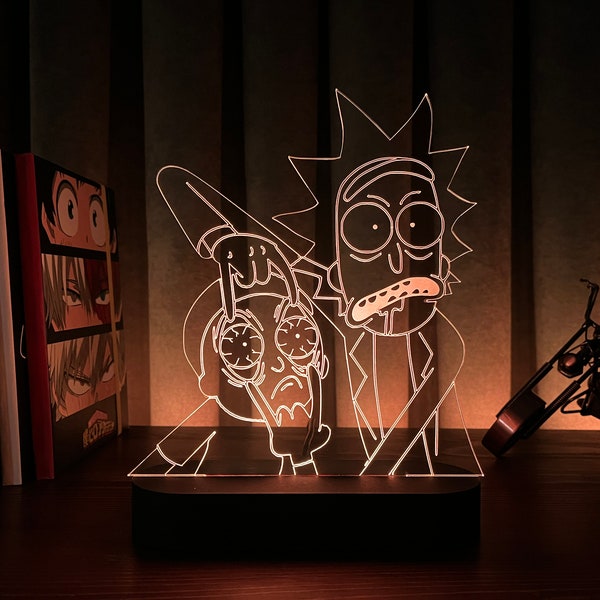 Morty and Rick Led Lamp - Etsy