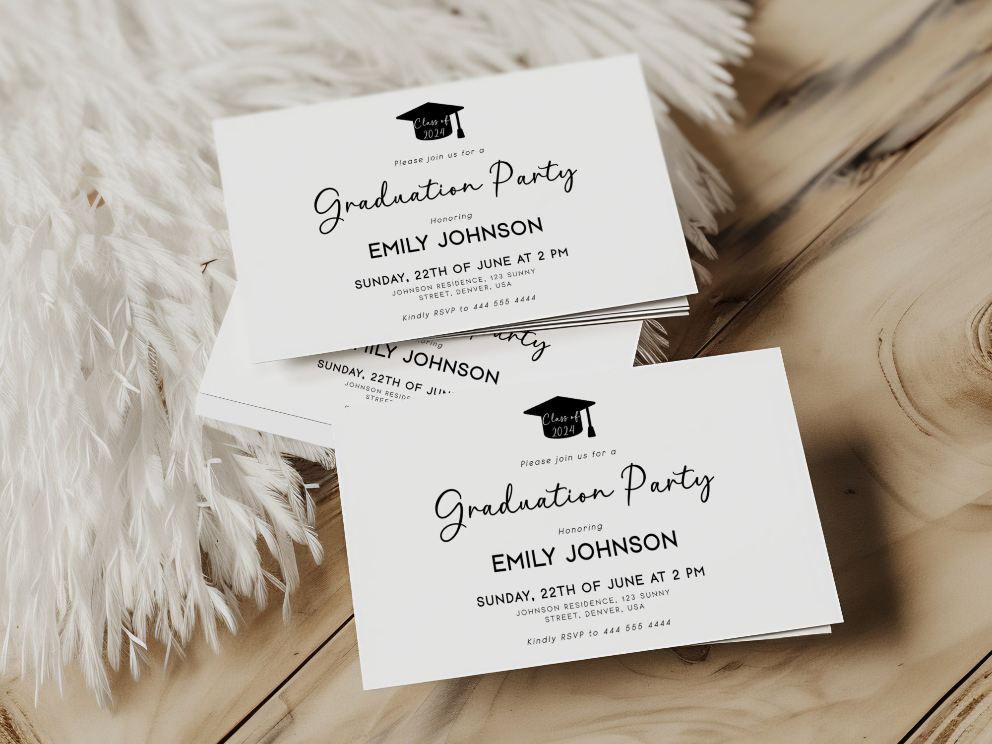 Graduation Party Mini Invitation Grad Party Insert Card Printable 2024 ...
