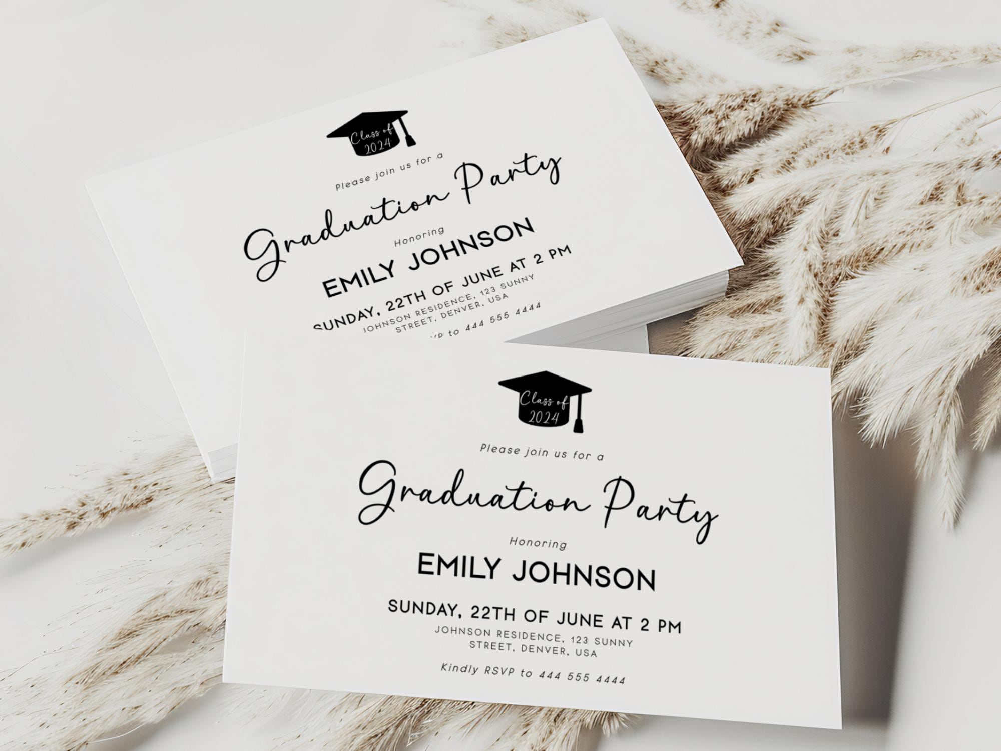 Graduation Party Mini Invitation Grad Party Insert Card Printable 2026 ...