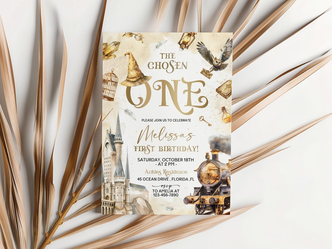 Chosen One Birthday Invitation, Magician First Birthday Invite, School ...
