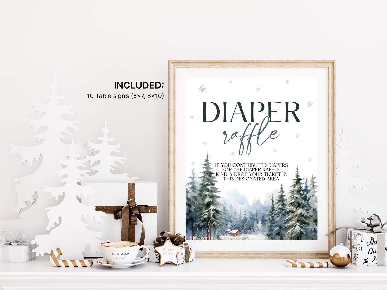 Baby Its Cold Outside Shower Table Sign Set, Winter Baby Shower Table ...