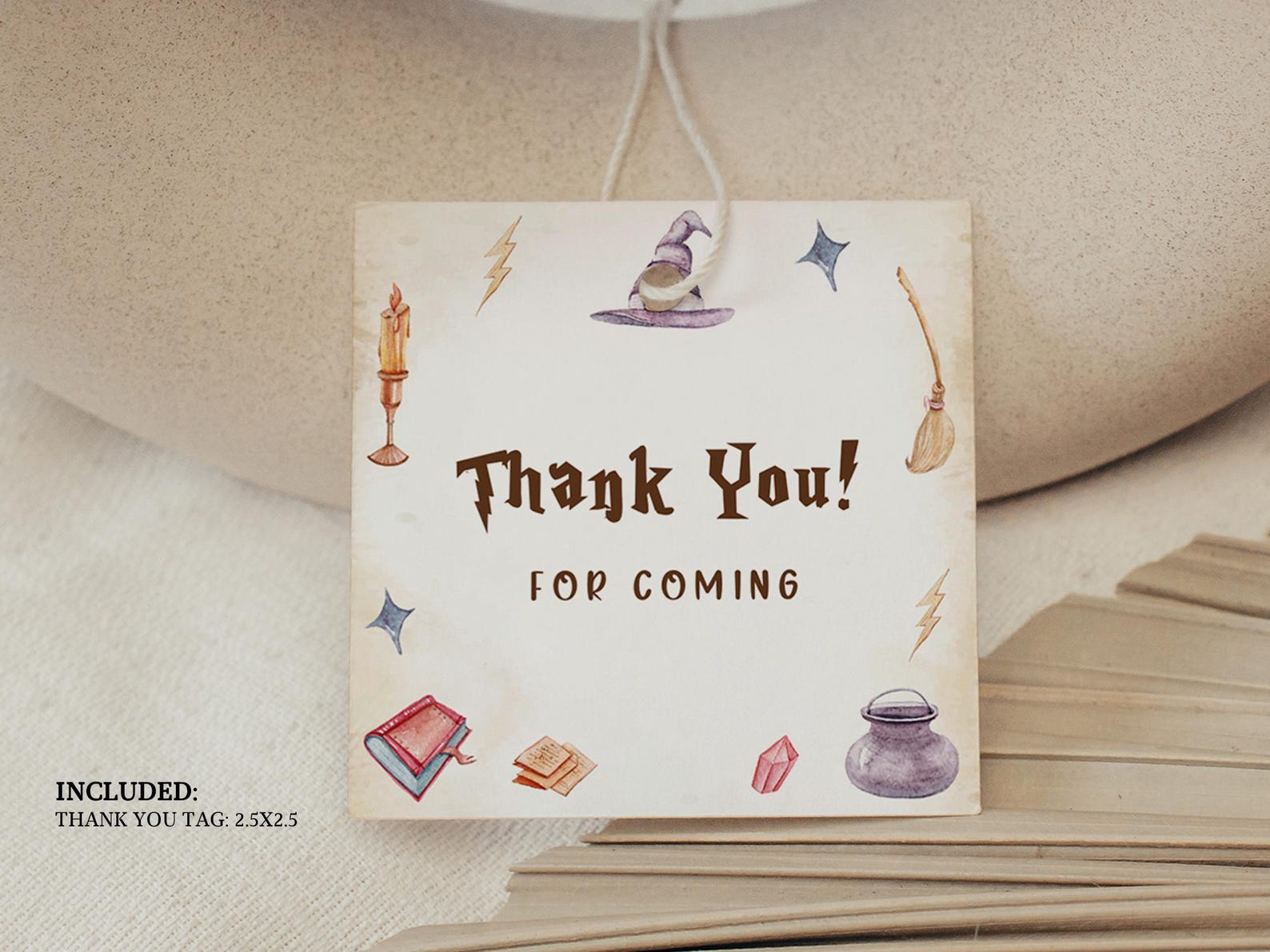 Wizard on the Way Favor Tags, Printable Magical Baby Shower Thank You ...