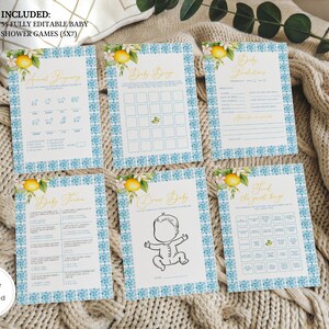 Lemonade Baby Shower Game Bundle, Citrus Baby Shower Activities, Summer ...
