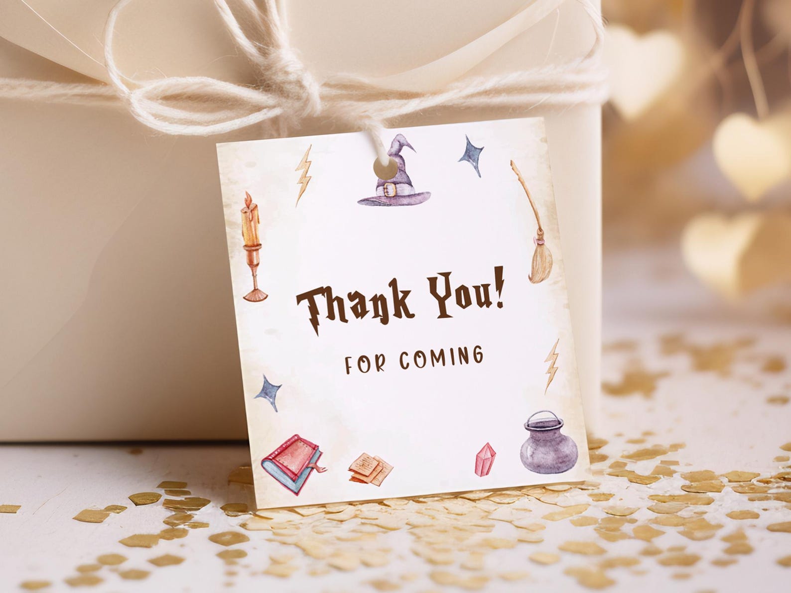 Wizard on the Way Favor Tags, Printable Magical Baby Shower Thank You ...