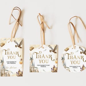 Wizard Birthday Party Favor Tags, Printable Magic School Bday Thank You ...