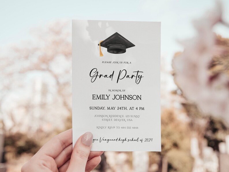 Masculine Graduation Announcement Graduation Invite Male High School ...