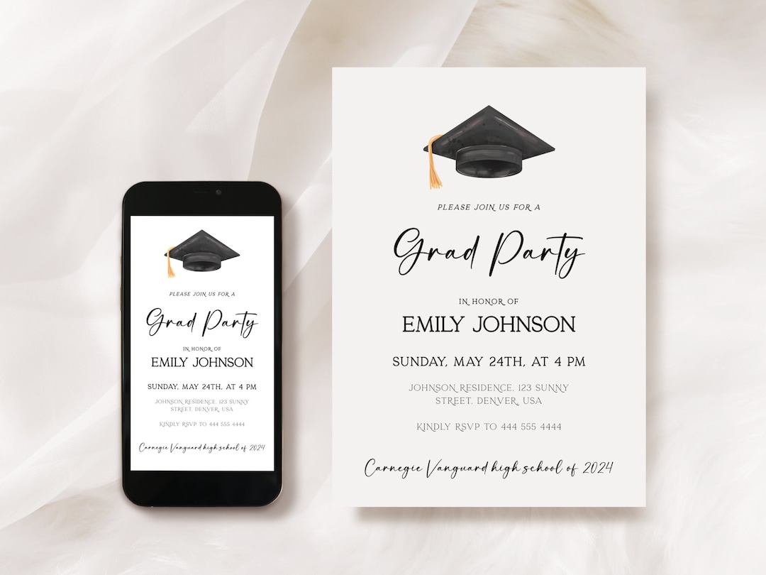 Masculine Graduation Announcement Graduation Invite Male High School ...