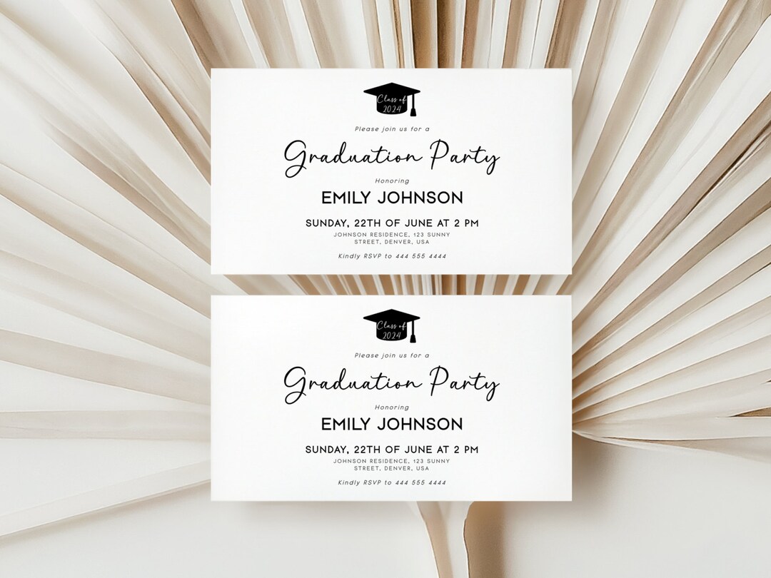 Graduation Party Mini Invitation Grad Party Insert Card Printable 2024 ...