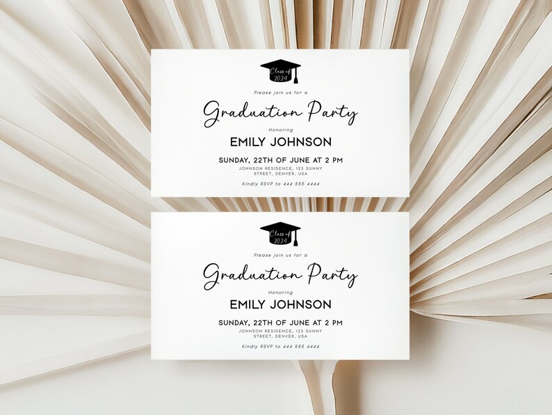 Graduation Party Mini Invitation Grad Party Insert Card Printable 2024 ...