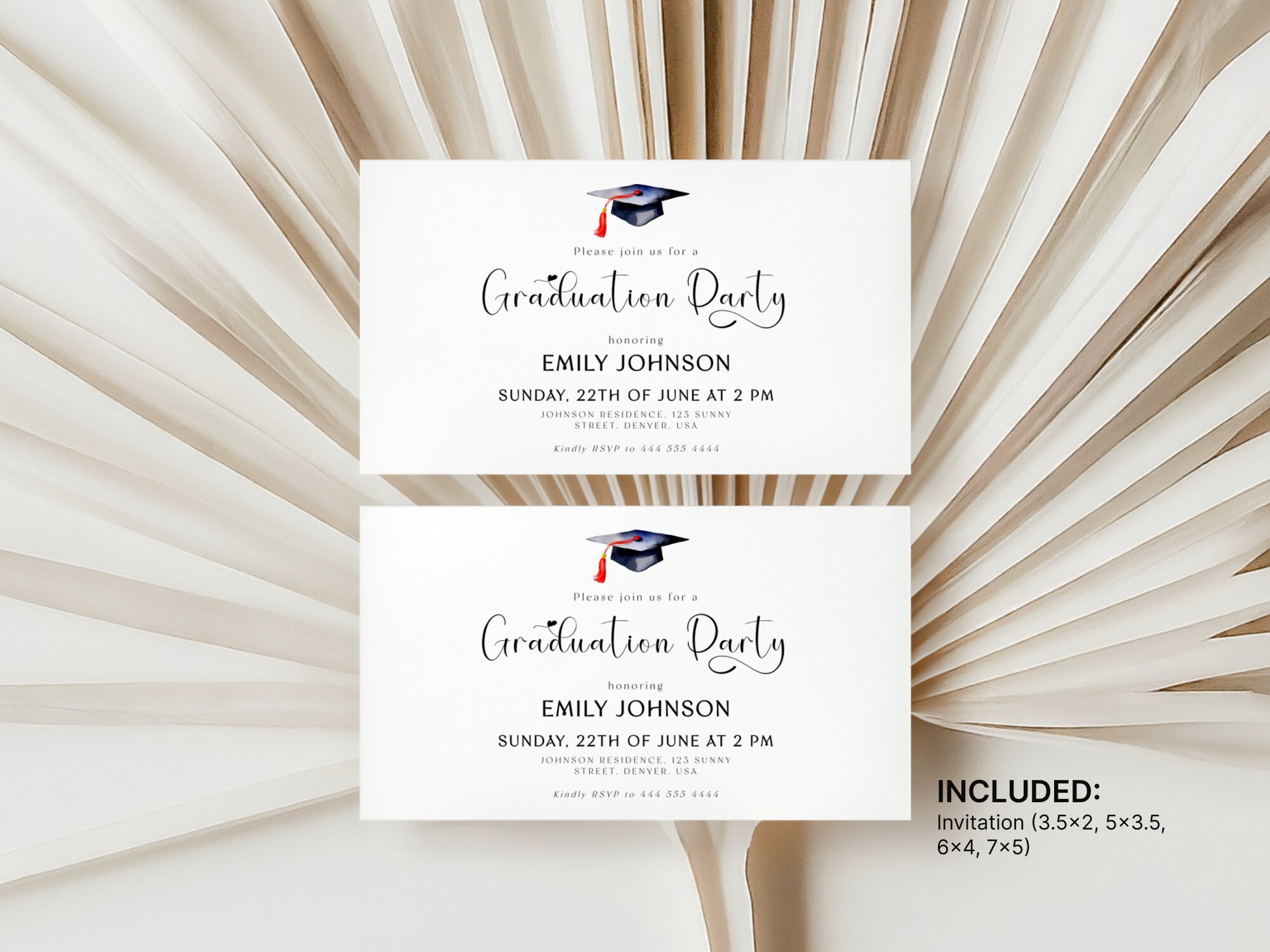 Graduation Party Mini Invitation Grad Party Insert Card Printable 2024 ...