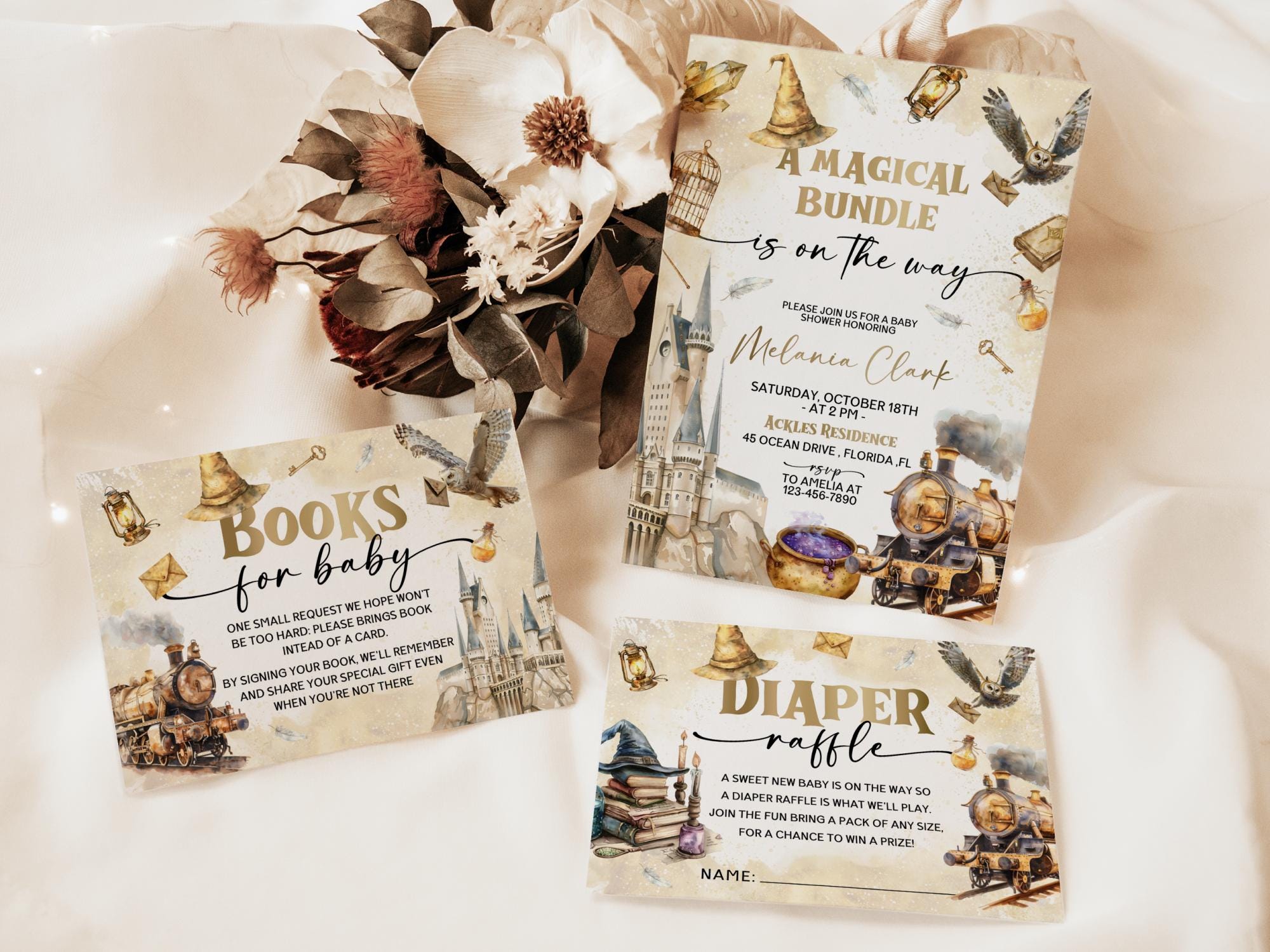 Magic School Baby Shower Bundle, Wizard Baby Shower Invitation, Magical ...