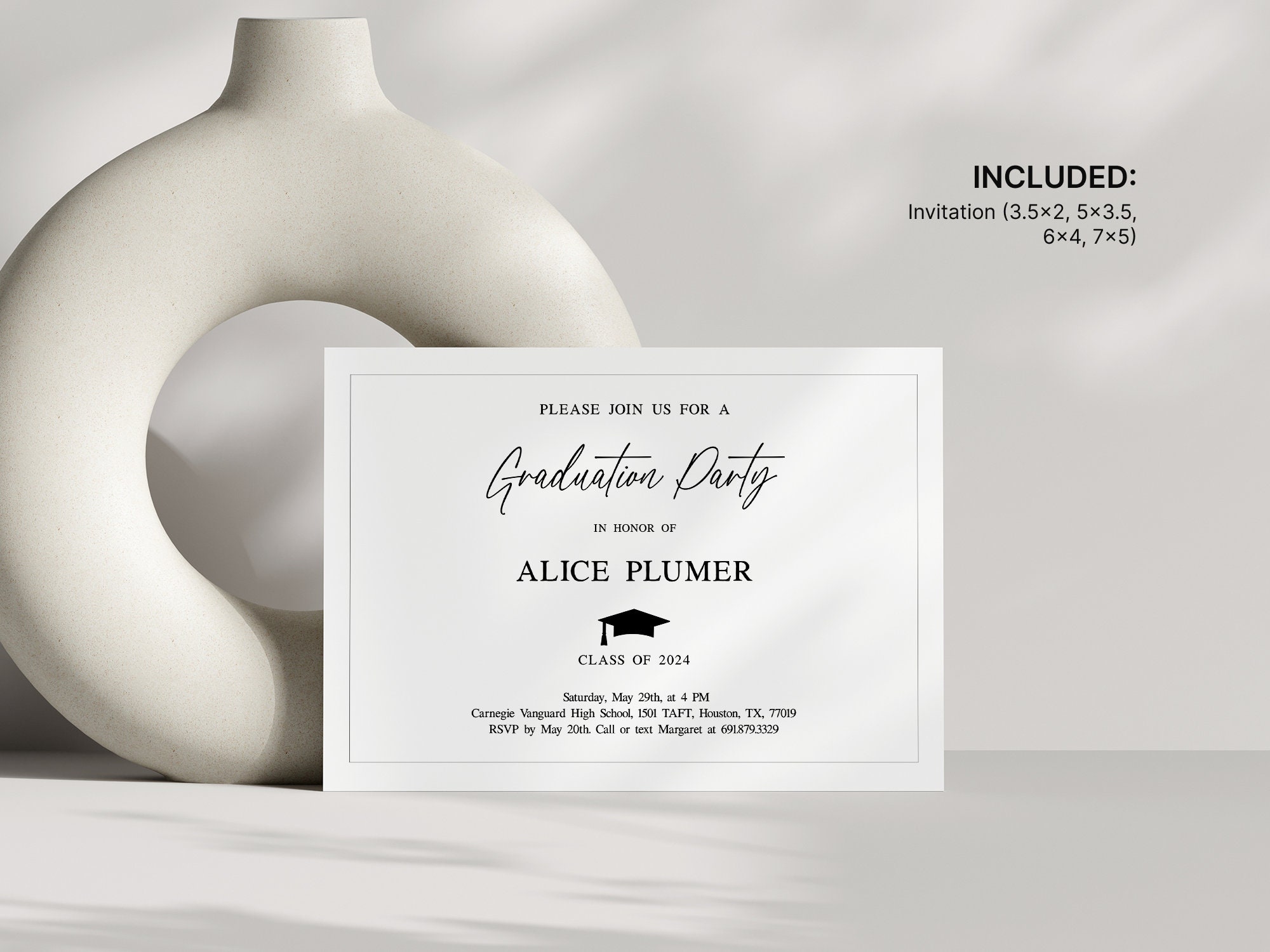 Graduation Party Details Card Mini Graduation Invites Printable 2024 ...