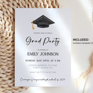 Masculine Graduation Announcement Graduation Invite Male High School ...