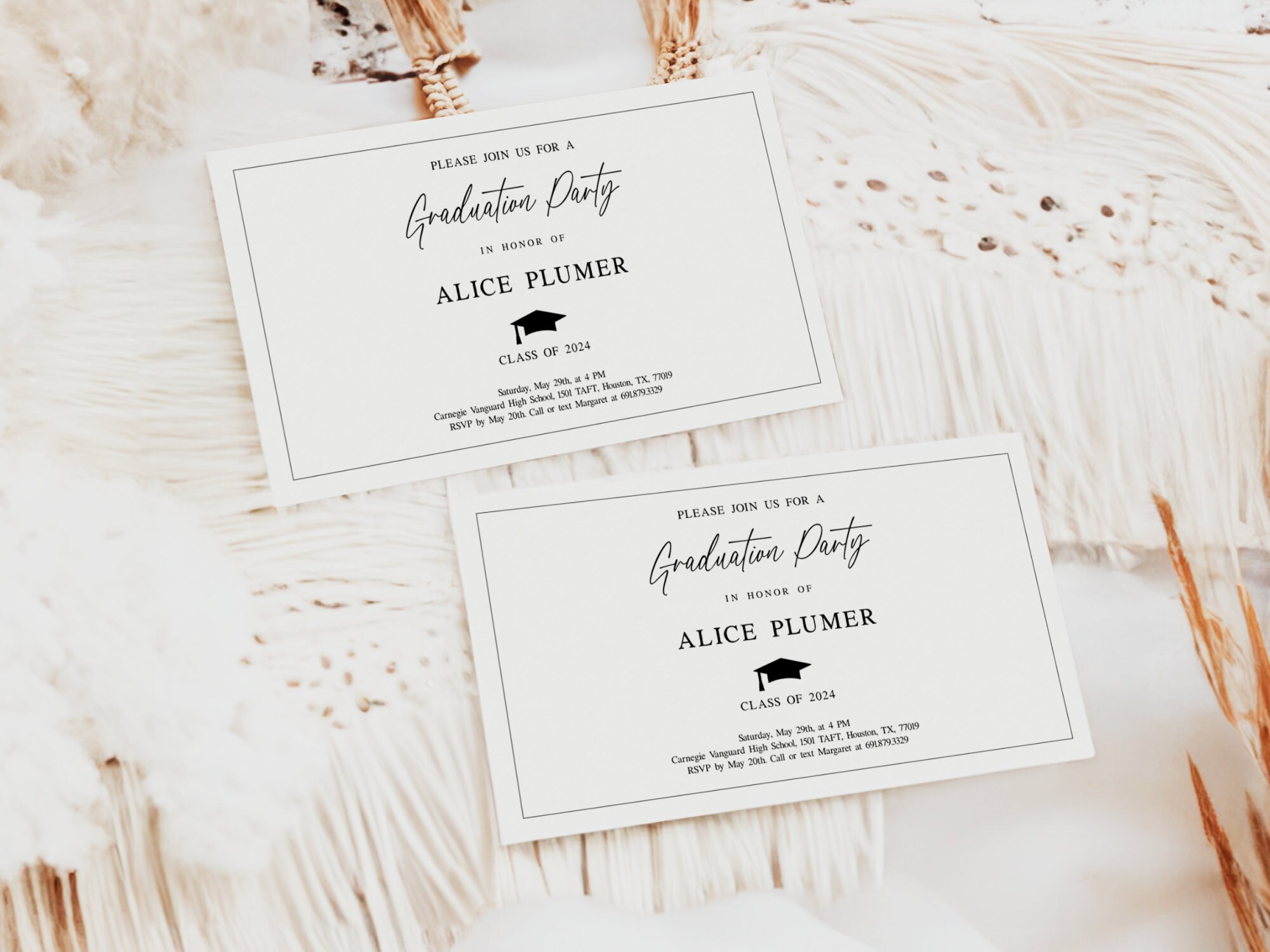 Graduation Party Details Card Mini Graduation Invites Printable 2024 ...