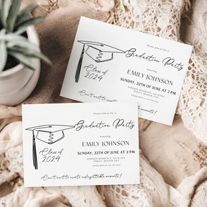 Graduation Party Mini Invitation Grad Party Insert Card Printable 2024 ...