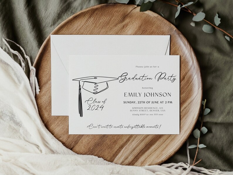 Graduation Party Mini Invitation Grad Party Insert Card Printable 2024 ...