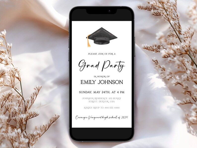 Masculine Graduation Announcement Graduation Invite Male High School ...