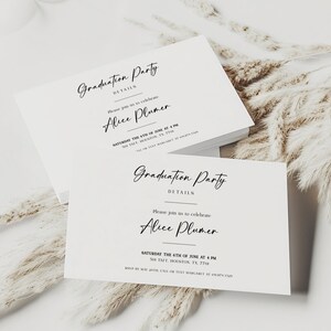 Graduation Party Mini Invitation Grad Party Insert Card Printable 2024 ...