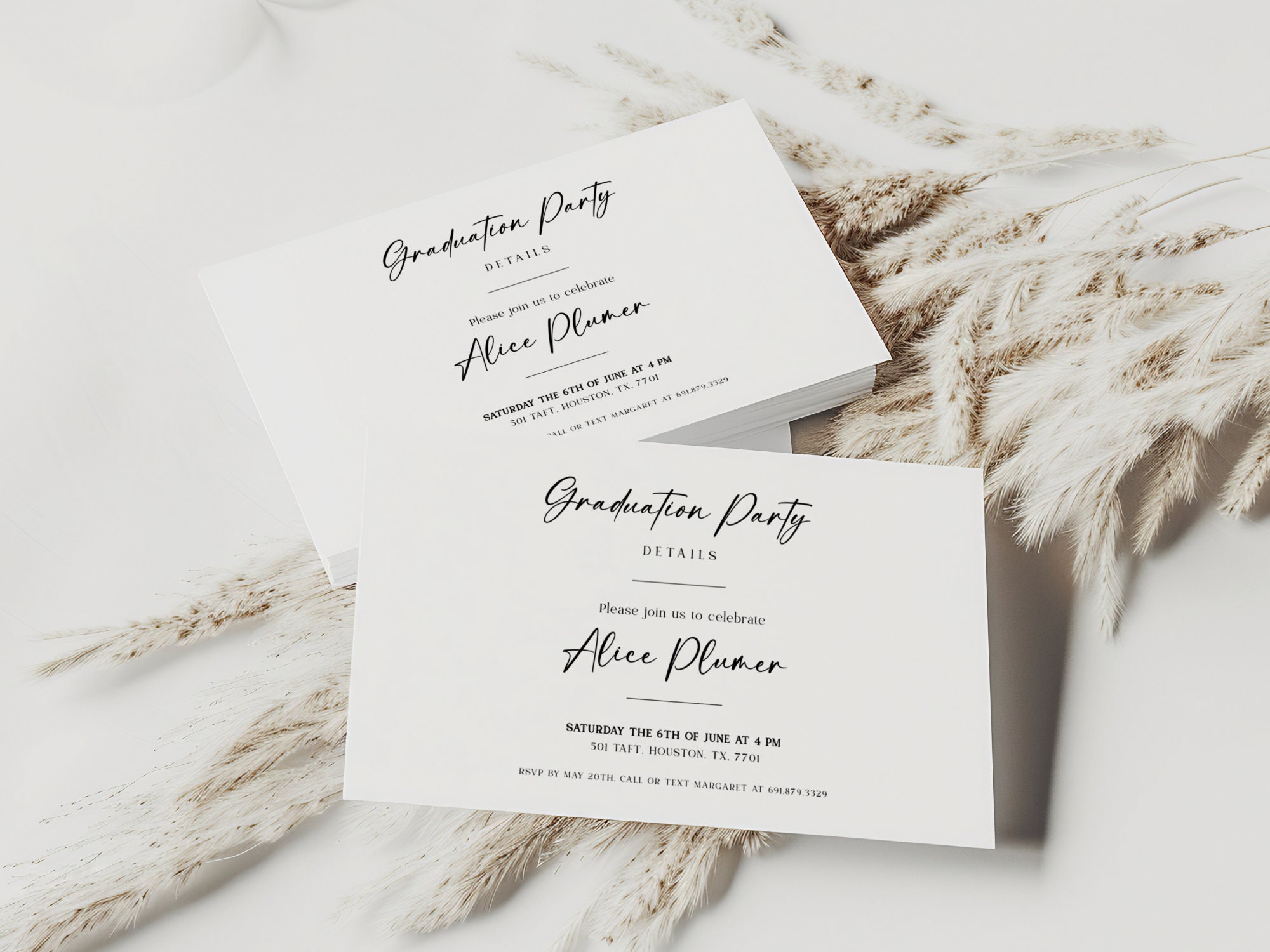 Graduation Party Mini Invitation Grad Party Insert Card Printable 2024 ...