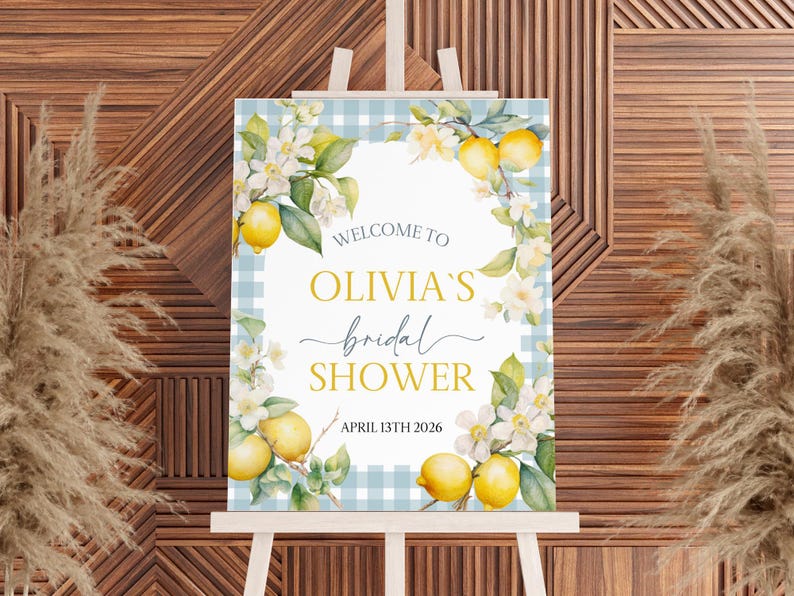 Main Squeeze Welcome Sign, Citrus Lemon Bridal Shower Party Poster ...