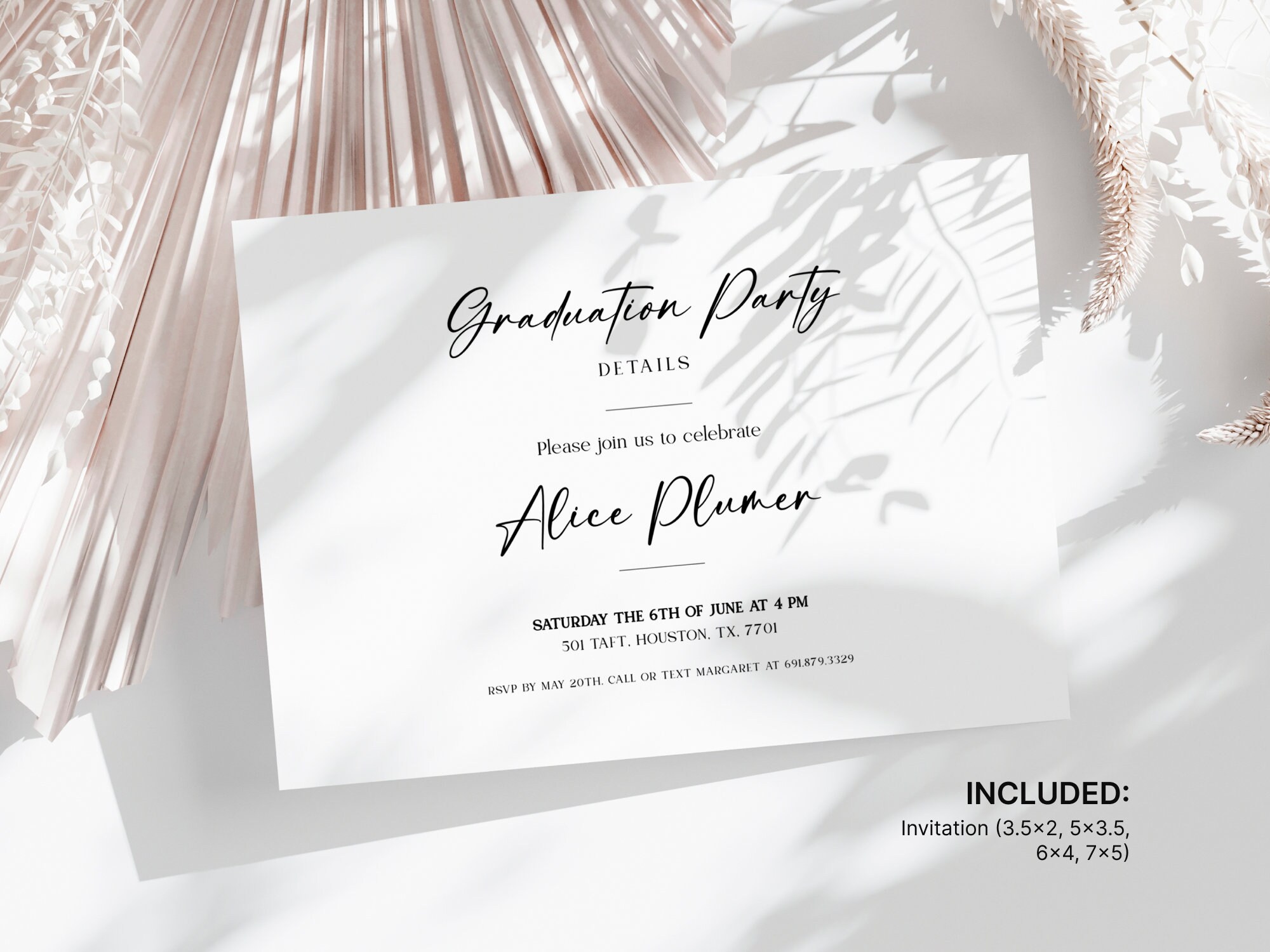 Graduation Party Mini Invitation Grad Party Insert Card Printable 2024 ...