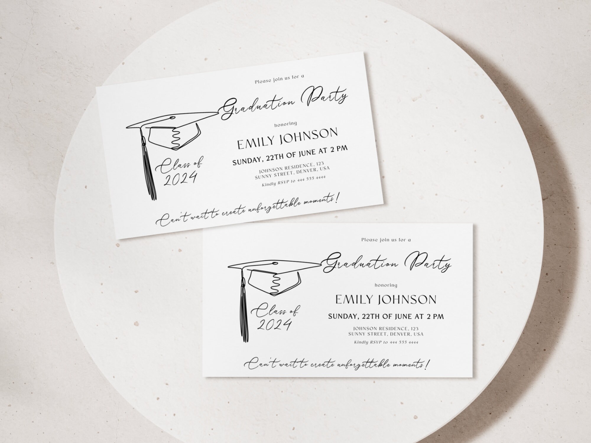 Graduation Party Mini Invitation Grad Party Insert Card Printable 2024 ...