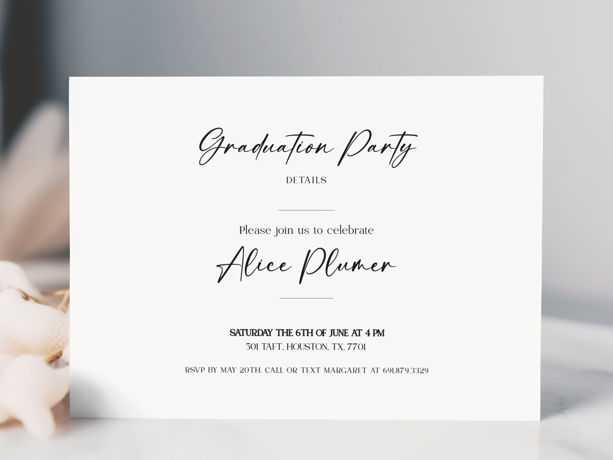 Graduation Party Mini Invitation Grad Party Insert Card Printable 2024 ...